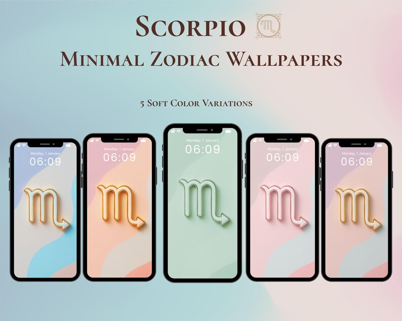 Scorpio Zodiac Minimalist Wallpapers - Etsy