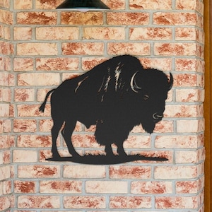 Buffalo Metal Wall Sign Rustic Wildlife Wall Art Cabin Lodge Metal Wall ...