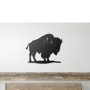 Buffalo Metal Wall Sign Rustic Wildlife Wall Art Cabin Lodge Metal Wall ...