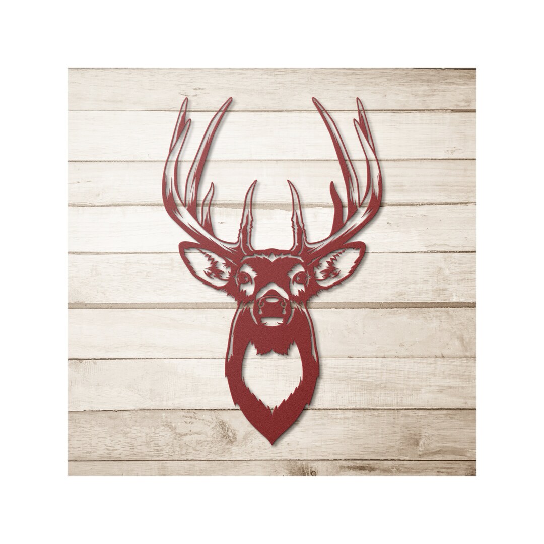 Big Whitetail Buck Wildlife Art Metal Wall Art Cutout Decor Rustic ...