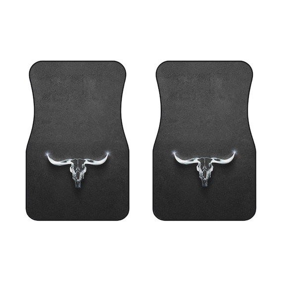 Western Theme Floor Mats Bull Longhorn Highland Cow Car Mats - 4 Piece ...