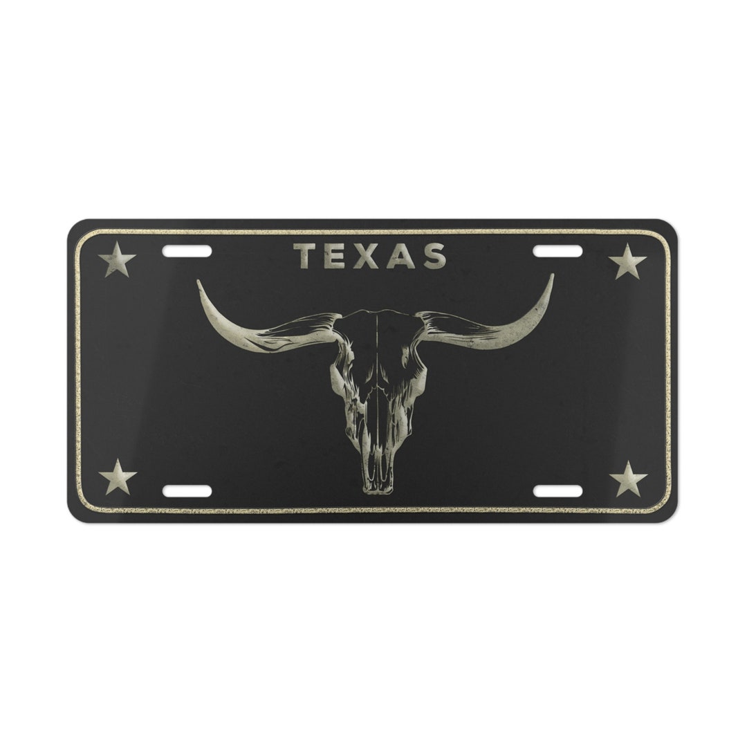 State Longhorn Custom Personalized License Plate Cowboy Western Rancher ...