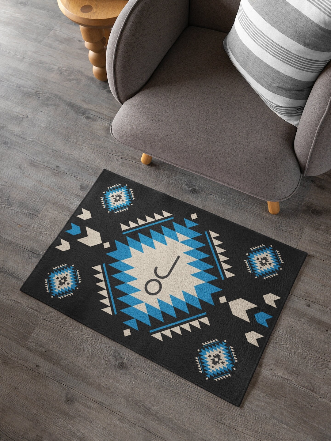 CUSTOM CATTLE BRAND Aztec Area Rug Personalized Livestock Branding Iron ...