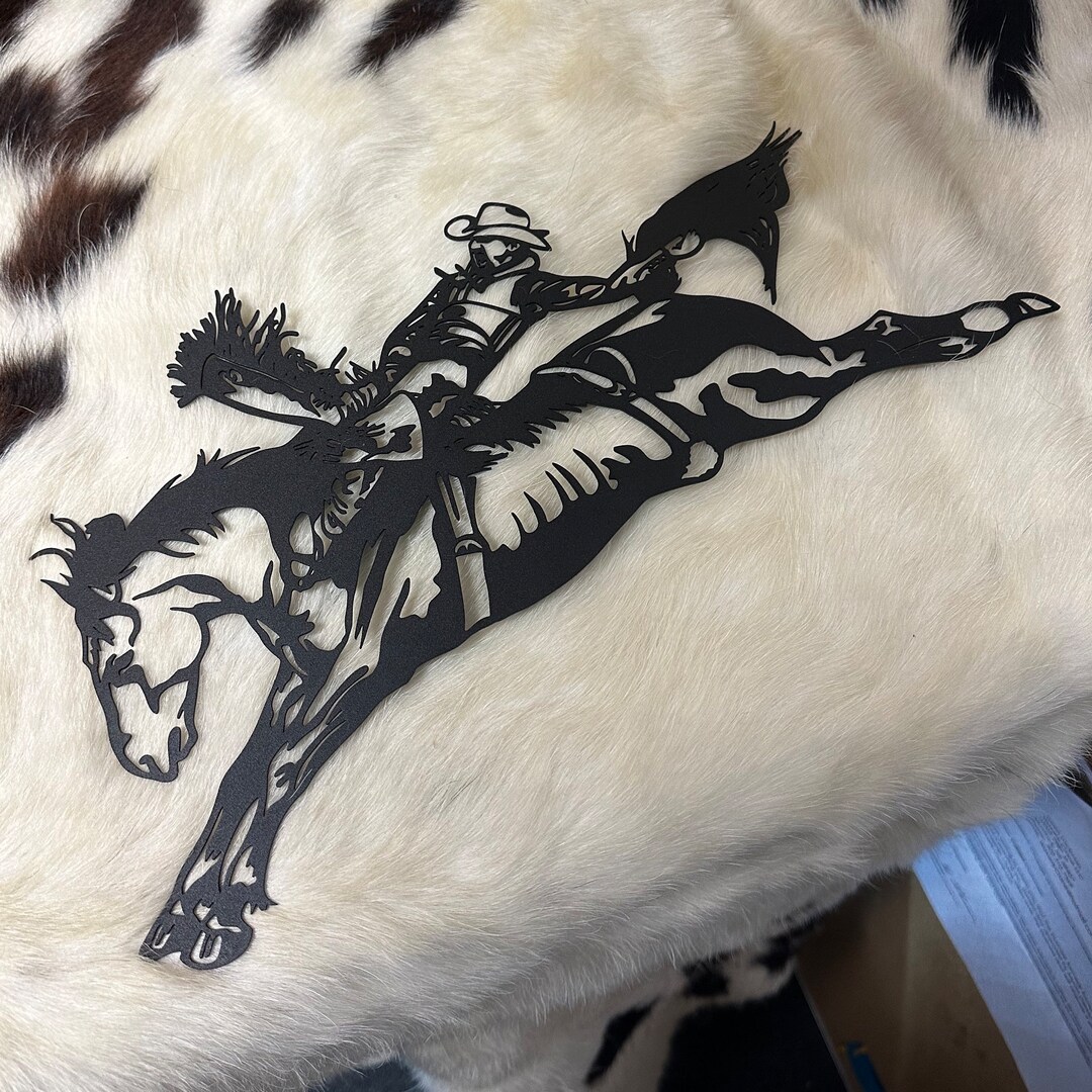 Bronc Rider Metal Cut Out Western Wall Decor - Etsy