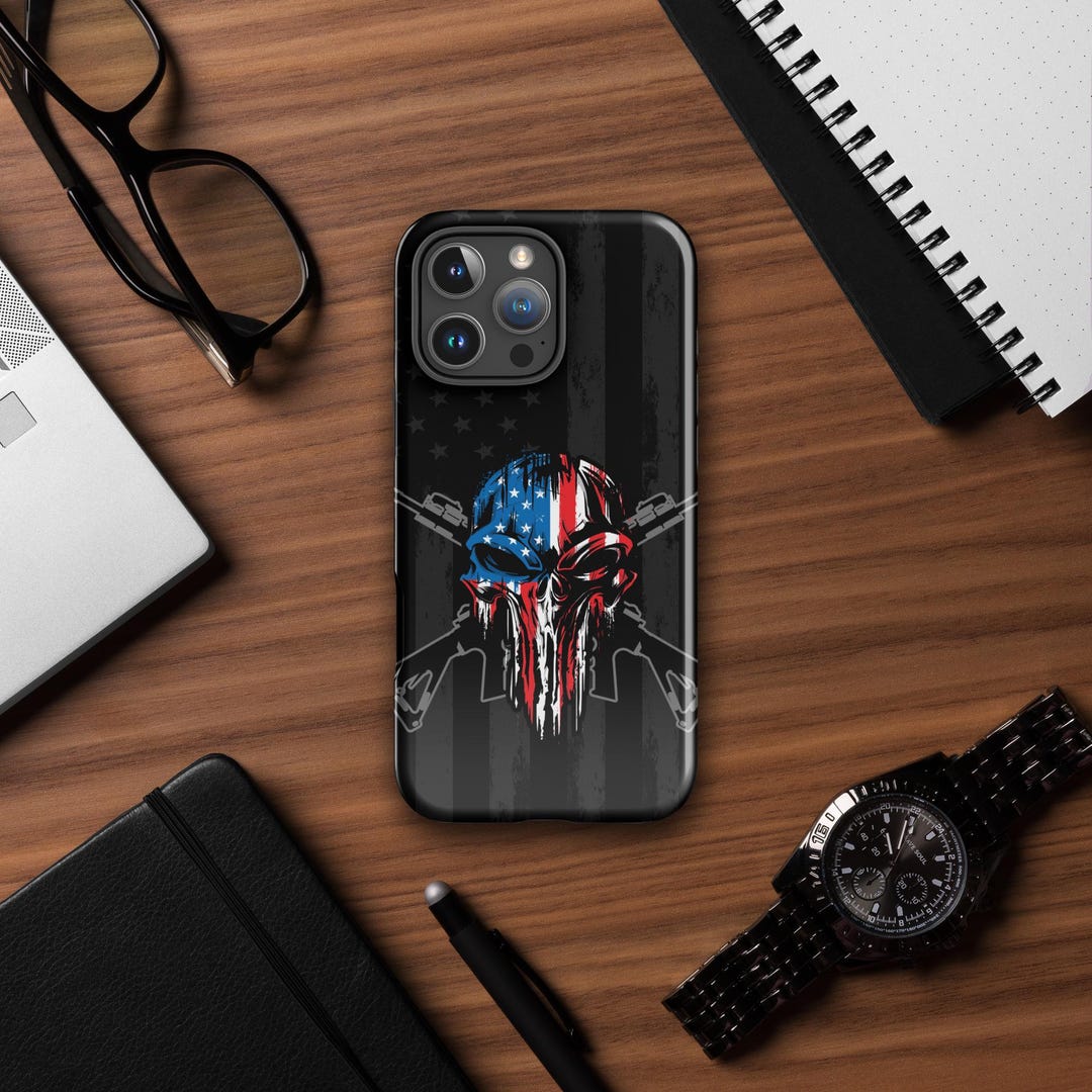 American Flag Punisher Gun iPhone Case for Second Amendment Self ...