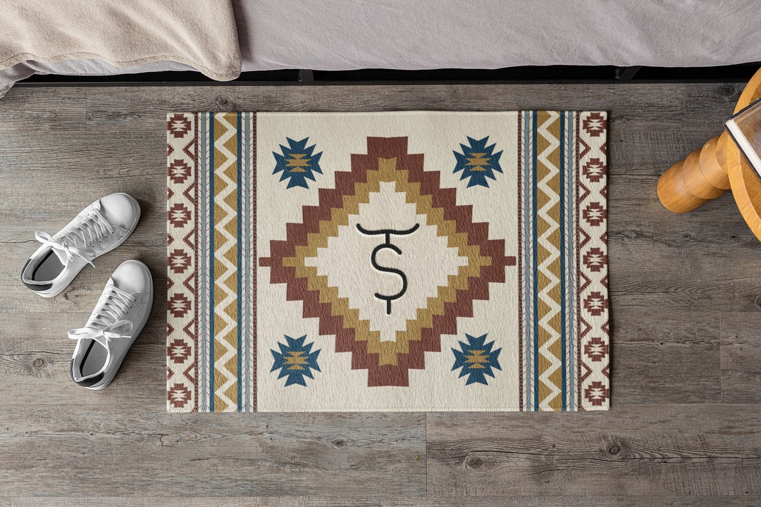 CUSTOM CATTLE BRAND Aztec Southwestern Style Rustic Ranch Boho Home ...