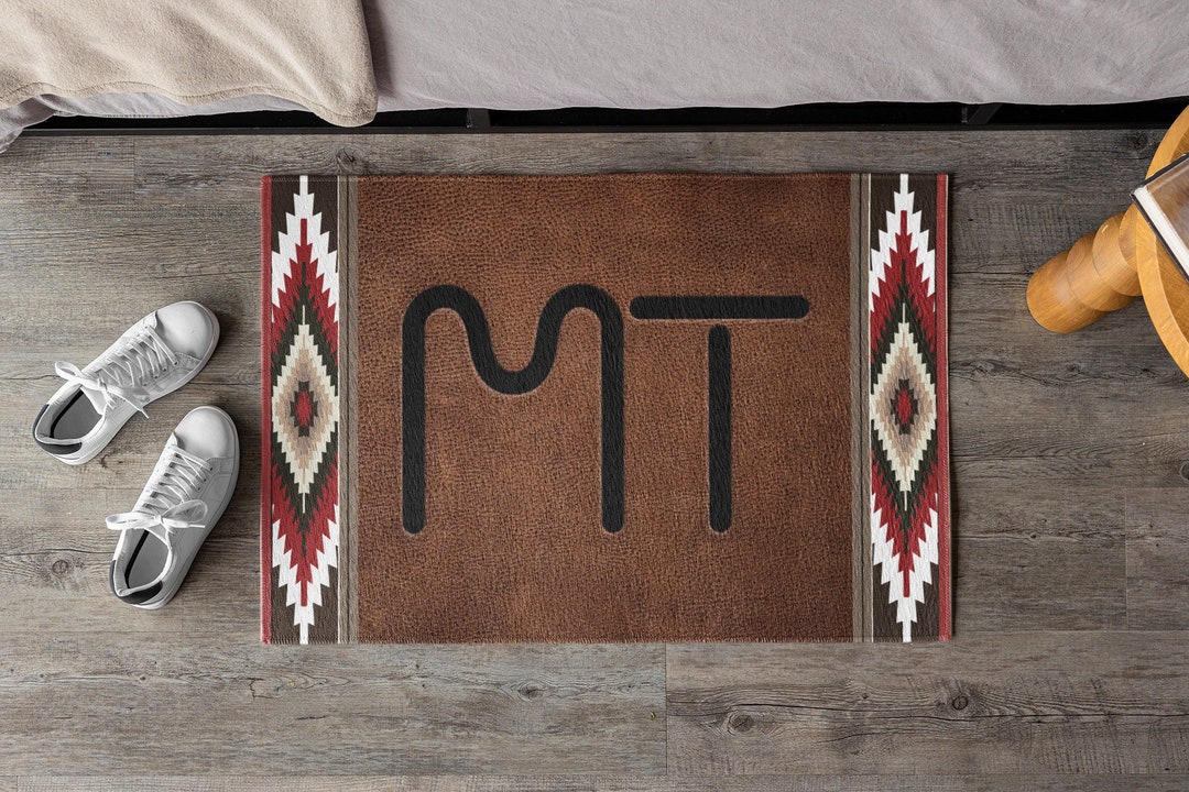 CUSTOM CATTLE BRAND Aztec Area Rugs Southwestern Style Branded Stamped ...