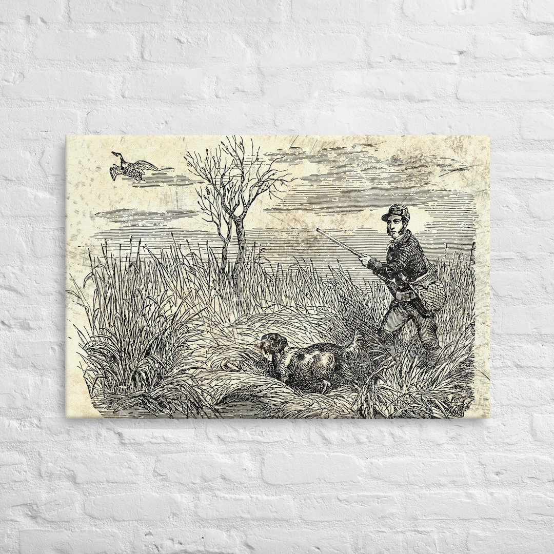 Duck Hunting Waterfowl Vintage Etched Style Distressed Art Wall ...