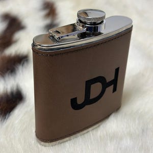 CUSTOM CATTLE BRAND 6 Oz Flask Cowboy Whiskey Personalized With ...