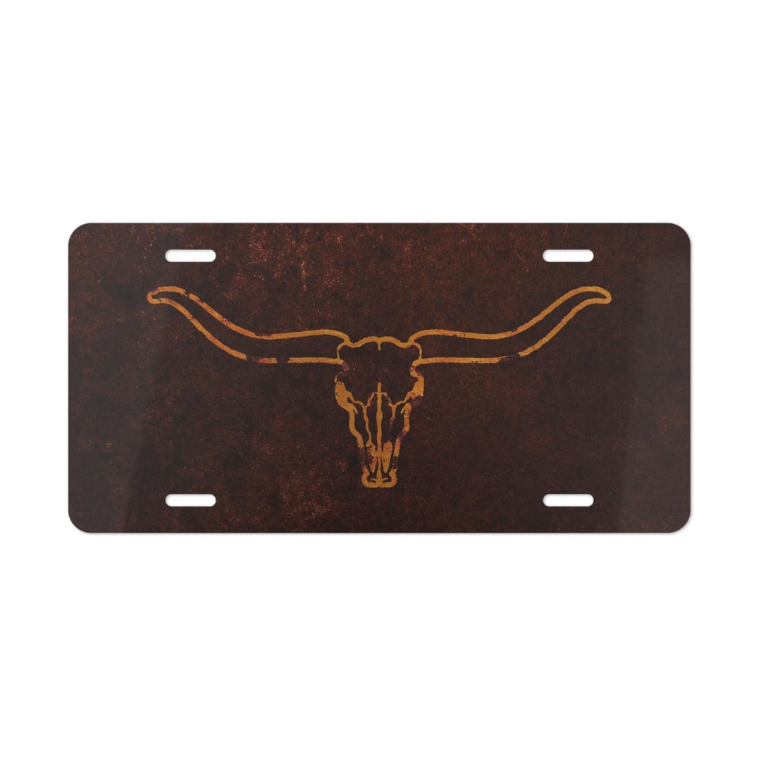 Texas Longhorn Burnt Orange License Plate Cowboy Western Rancher ...