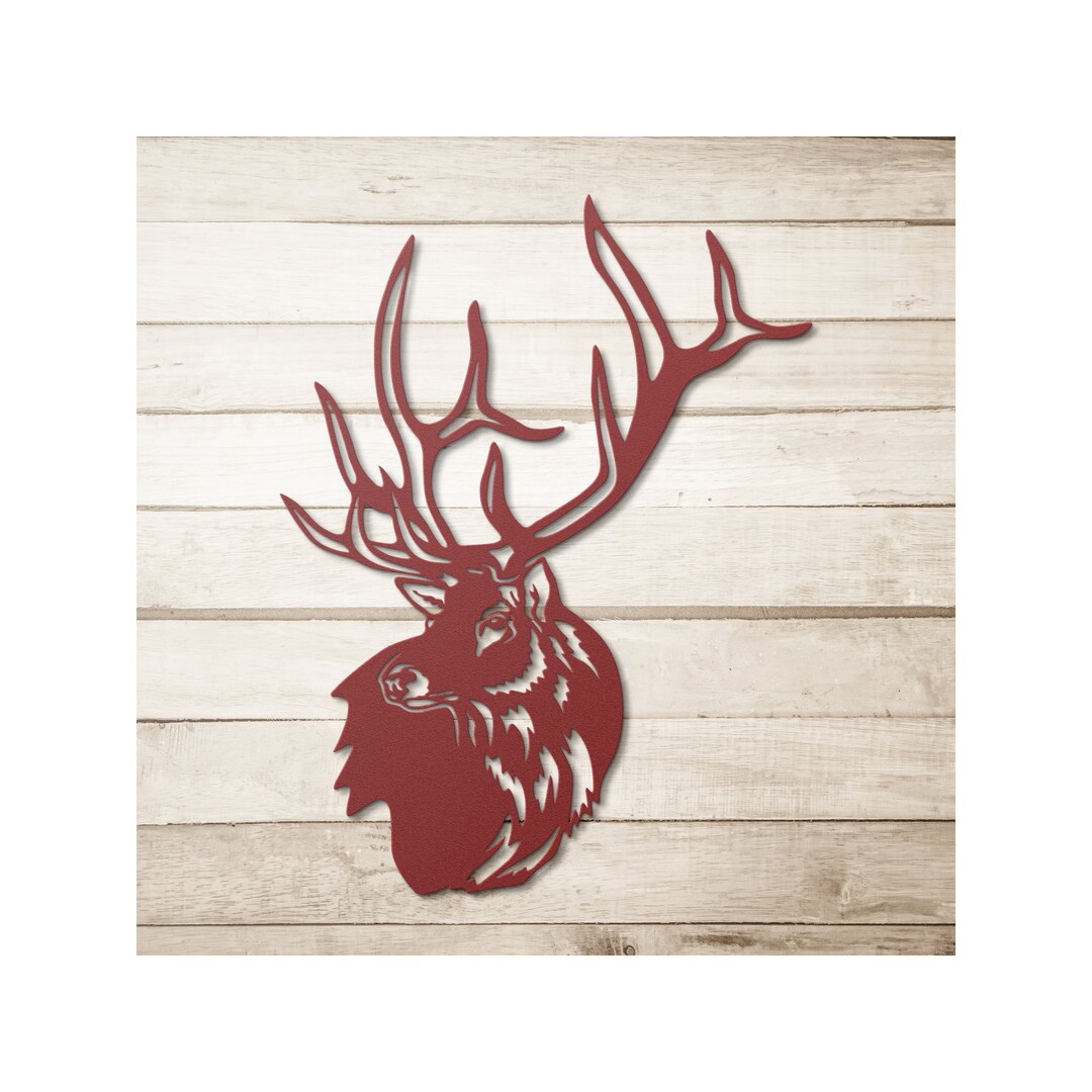Bull Elk Shoulder Die Cut Wildlife Big Game Wall Decor Steel Cutout of ...