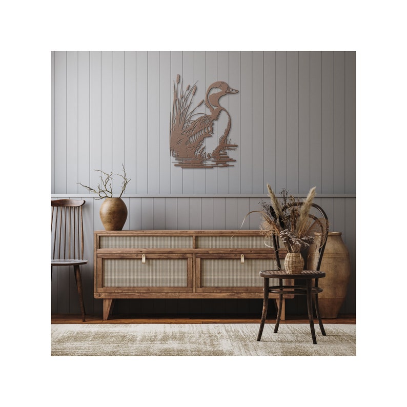Duck in Cattails Metal Wall Art, Waterfowl Decor - Etsy