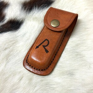 CUSTOM CATTLE BRAND Folding Pocket Knife Bone Handle Engraved ...
