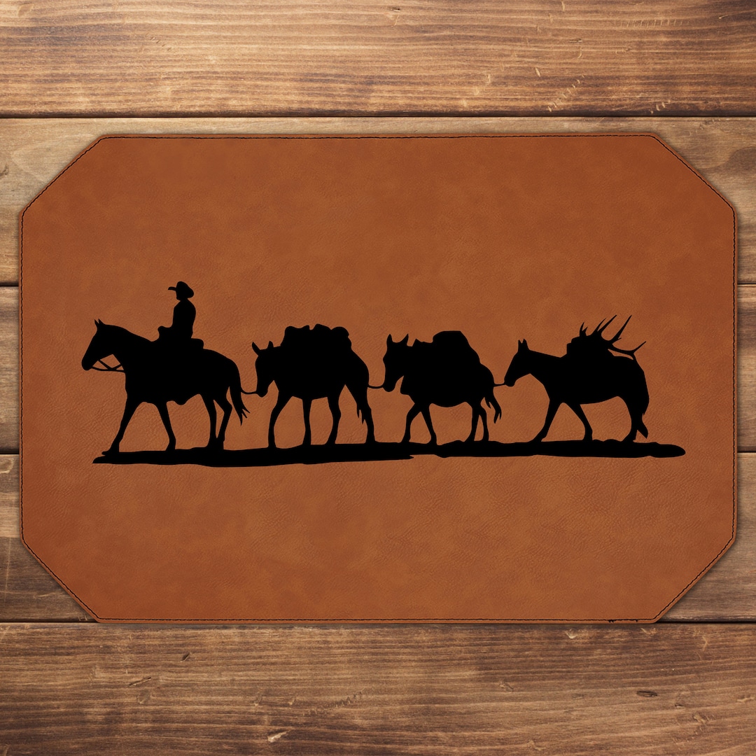 Pack String Leather Placemat Western Boho Placemats Laser Engraved ...