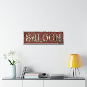 Saloon Bar Wall Decor Canvas Gallery Wraps Vintage Retro Distressed ...