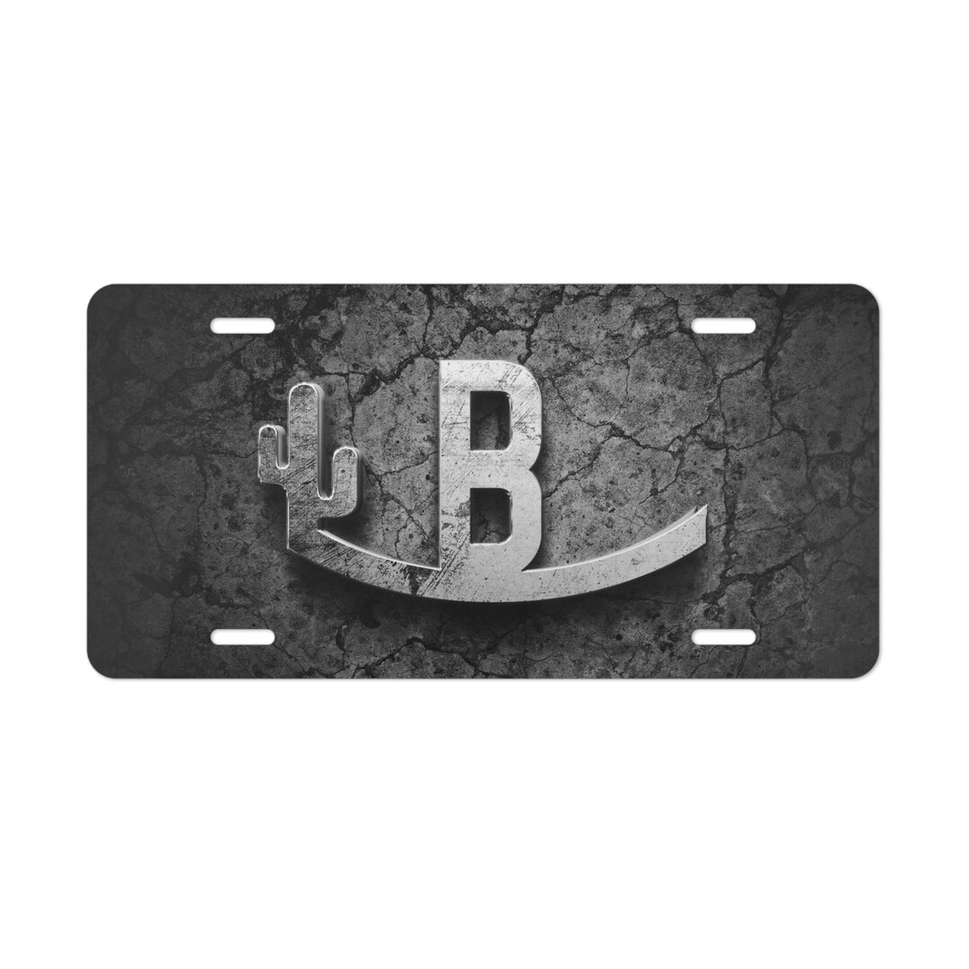 CUSTOM CATTLE BRAND Grunge Metal Effect License Plate Cowboy Western ...