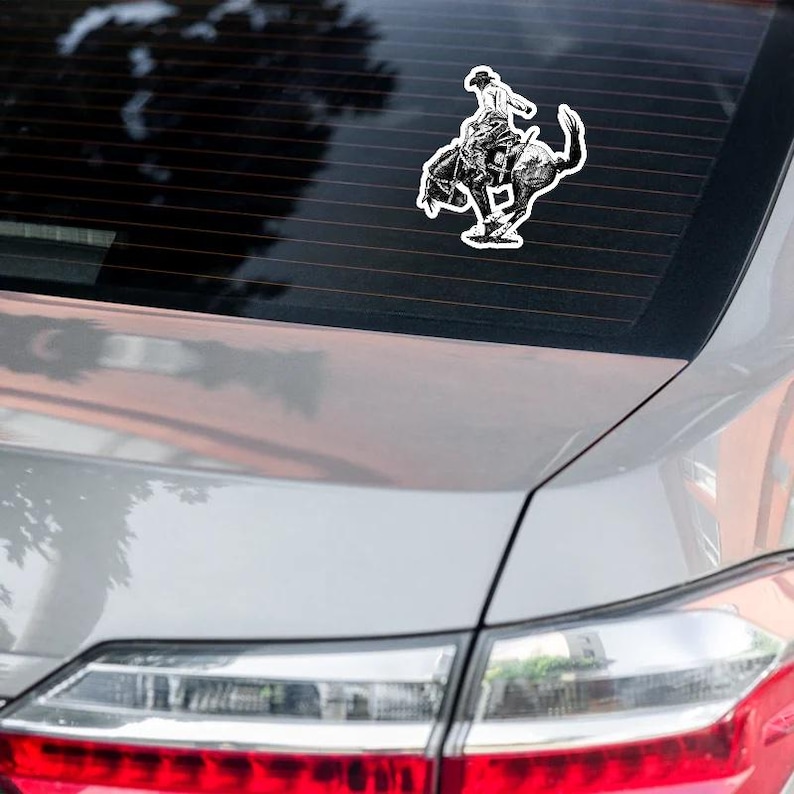 Rodeo Vinyl Decal Stickers Cowboy Bronc Rider Western Vintage Stickers ...