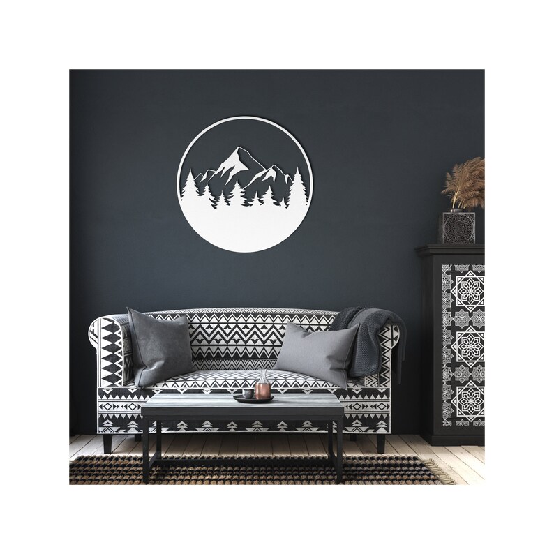 Mountain Tree Scene Outdoors Metal Cut Out Wall Art the - Etsy