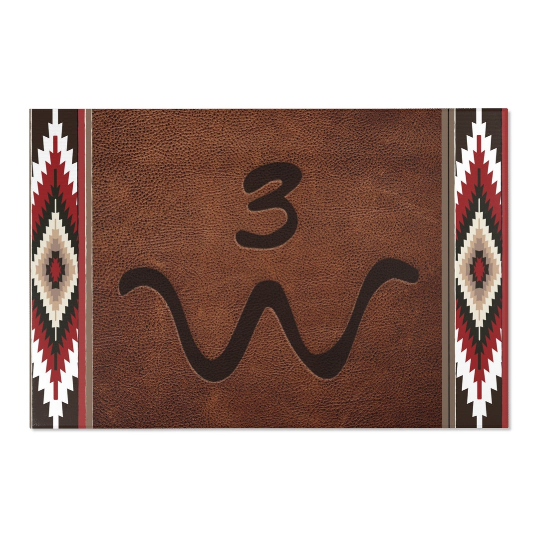 CUSTOM CATTLE BRAND Aztec Area Rugs Southwestern Style Branded Stamped ...