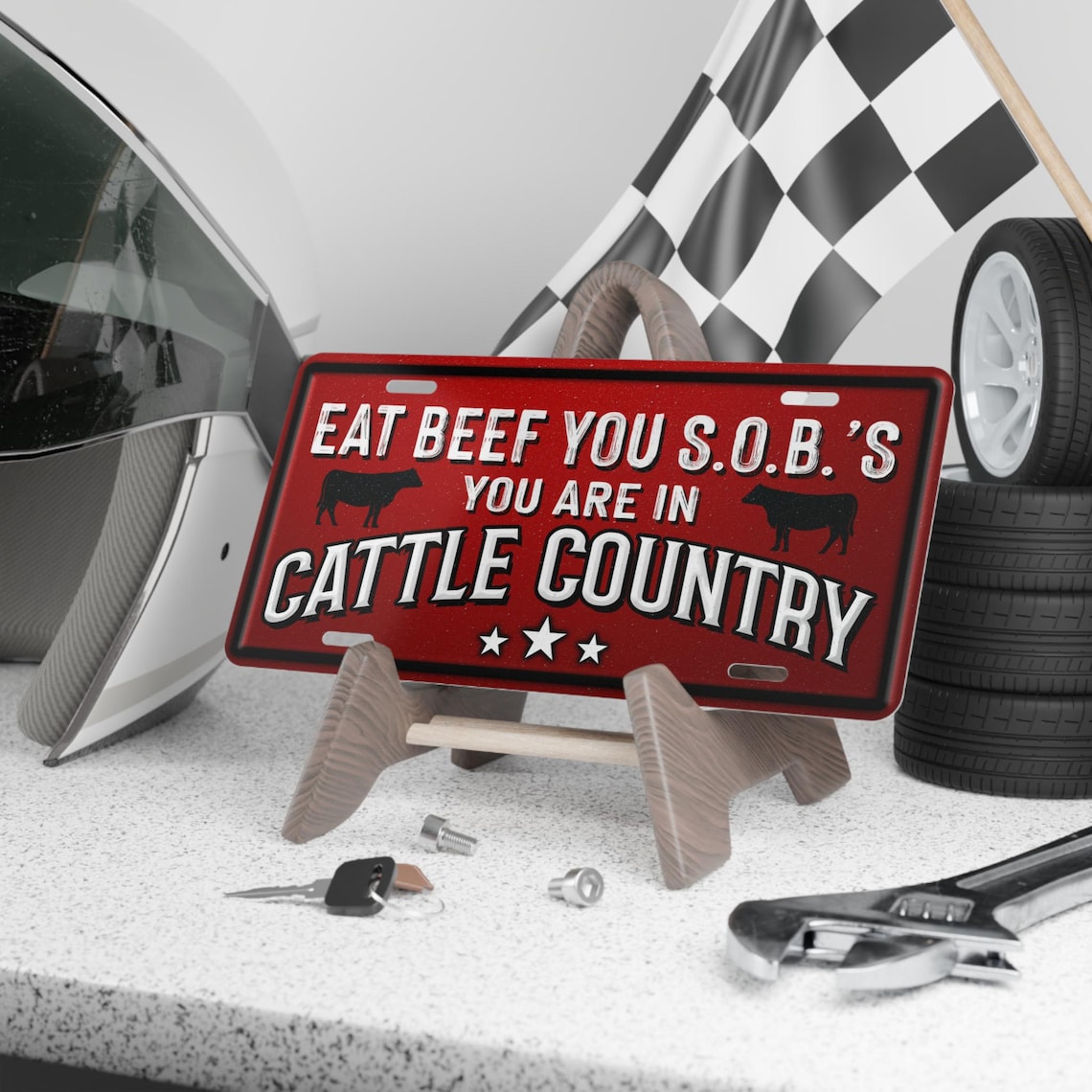 Eat Beef You Sobs You Are in Cattle Country License Plate Cowboy ...