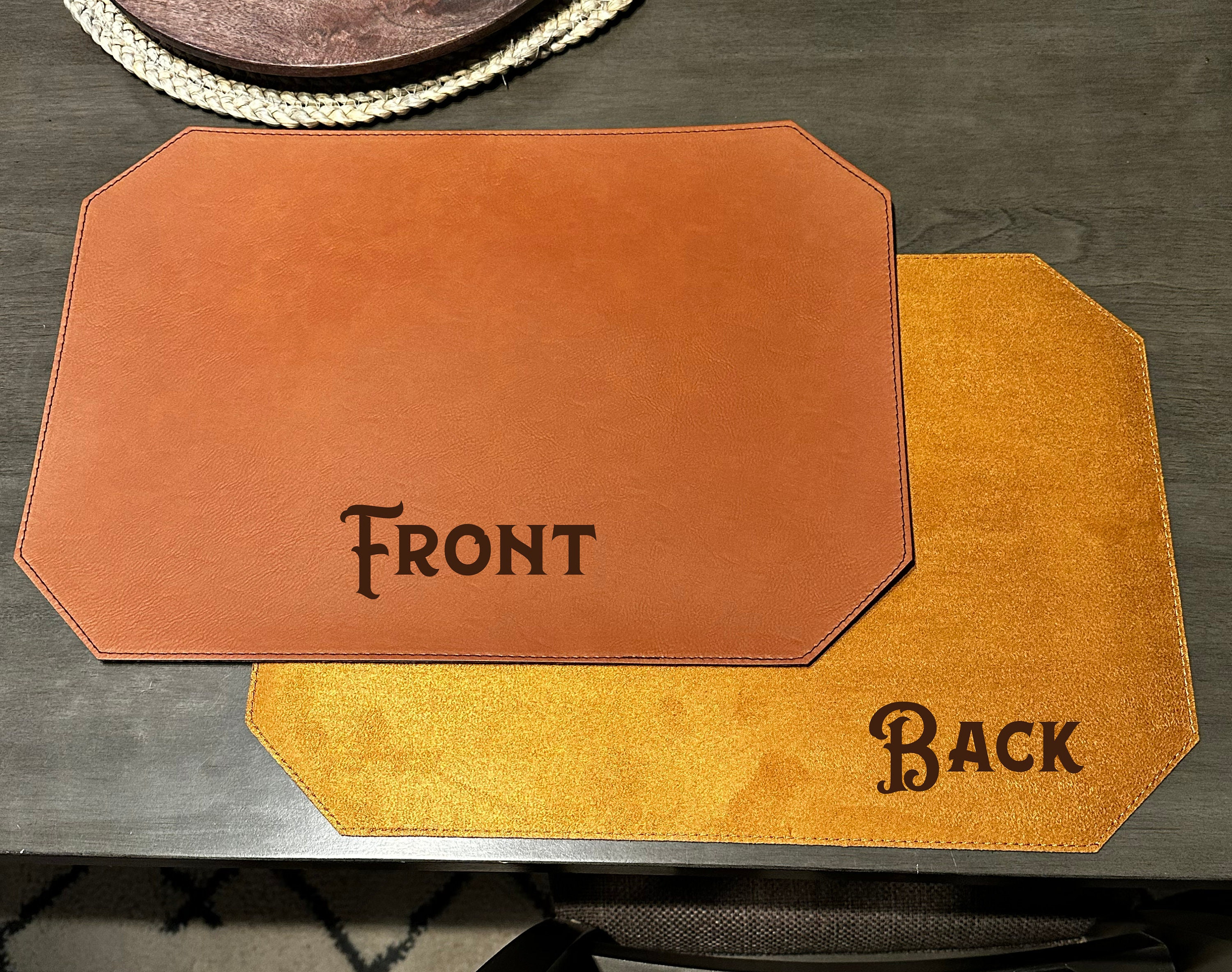 Cowboy Silhouette Leather Placemat Western Boho Placemats Laser ...