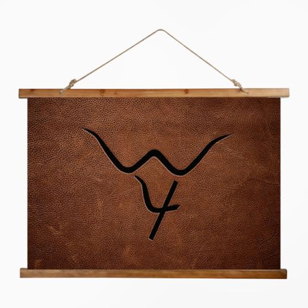 CUSTOM CATTLE BRAND Wood Topped Wall Tapestry Western Wall Decor ...