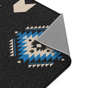 Black Tan Blue Aztec Area Rug Personalized Livestock Branding Iron ...