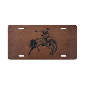 Vintage Cowboy Bronc Rider License Plate Cowboy Western Rancher Rodeo ...