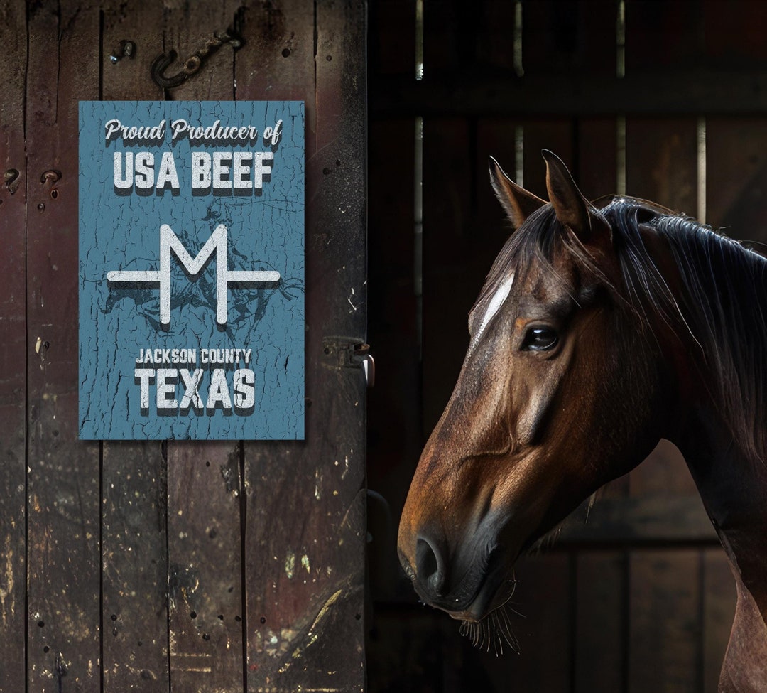 Custom CATTLE BRAND Proud Producers of USA Beef Vintage Retro Antique ...