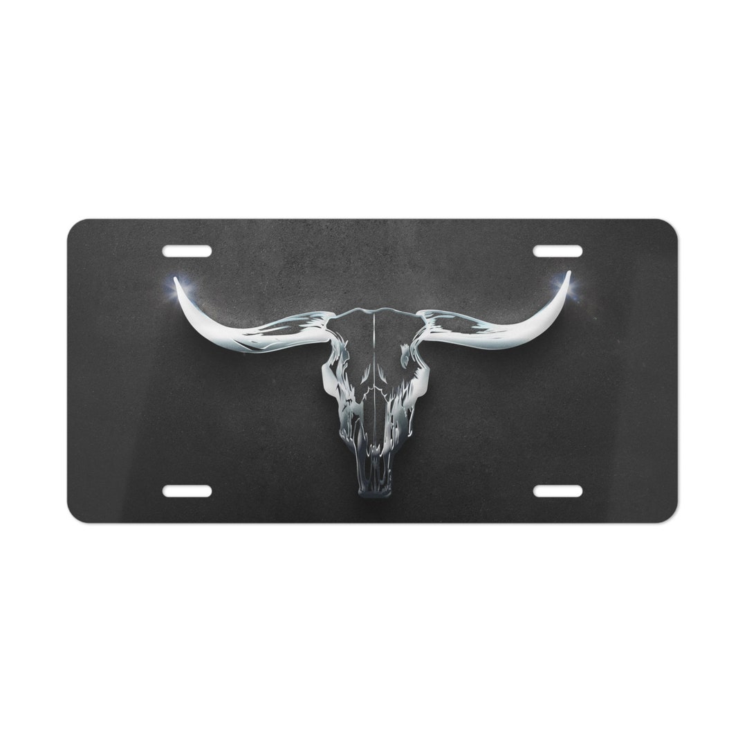 Texas Longhorn Skull License Plate Cowboy Western Rancher Livestock ...