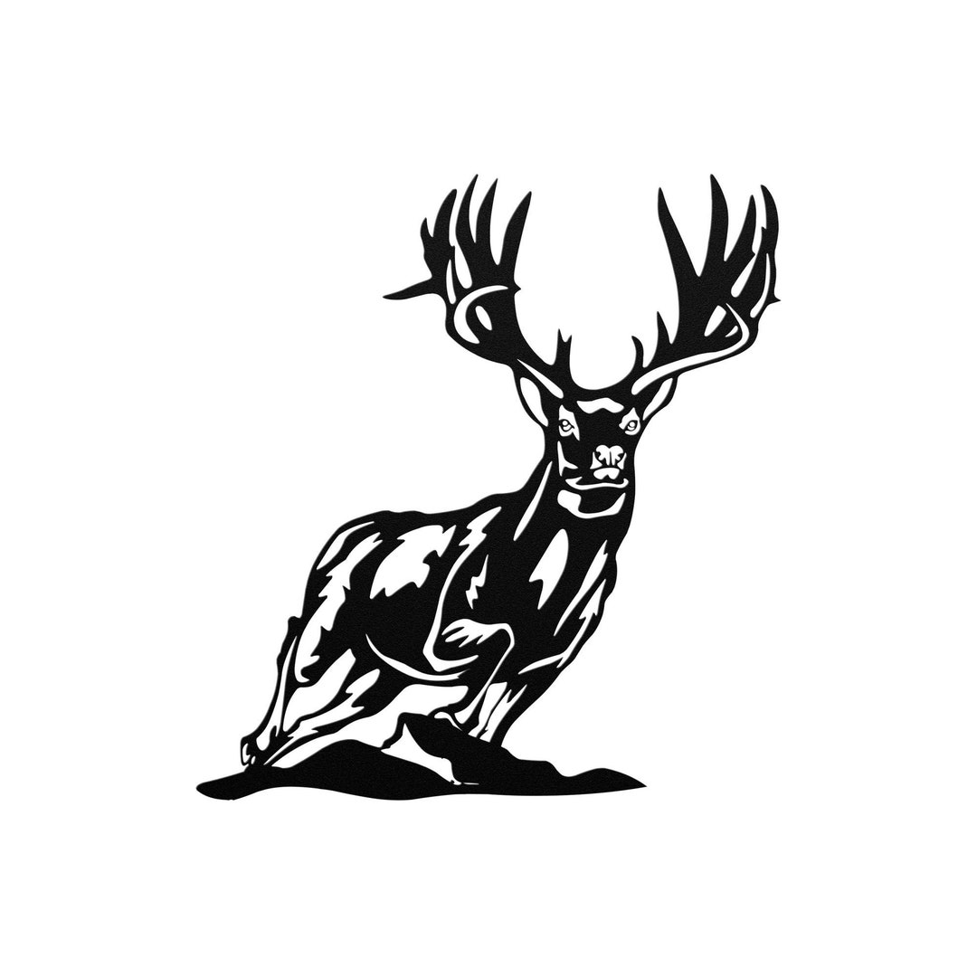 Mule Deer Wildlife Metal Wall Decor Artwork Sign Big Mule Deer Buck ...