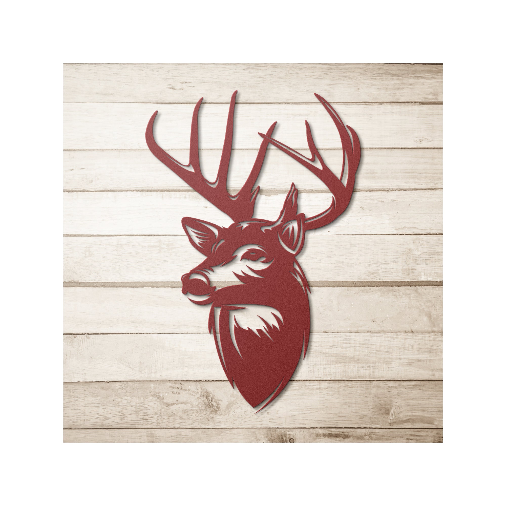 Big Whitetail Buck Wildlife Metal Wall Art Cutout Rustic Wall Decor ...
