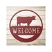 Welcome Cow Sign Circle Metal Cutout Farm and Ranch Sign for Doors ...