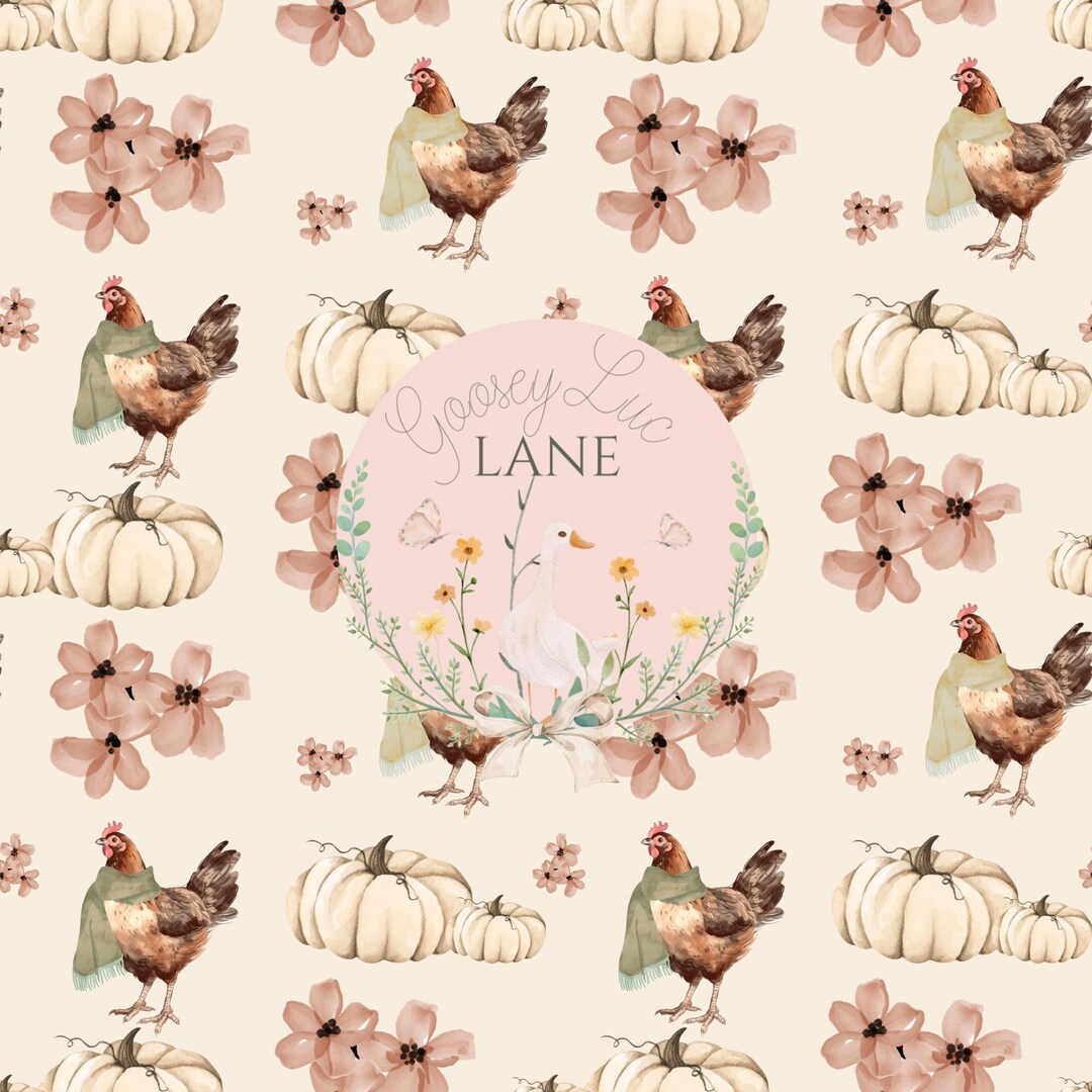 Chickens With Scarf Fall Floral Seamless File, Floral Pattern, Fall ...