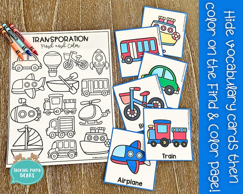 Transportation Vocabulary Scavenger Hunt Activity | Expressive ...