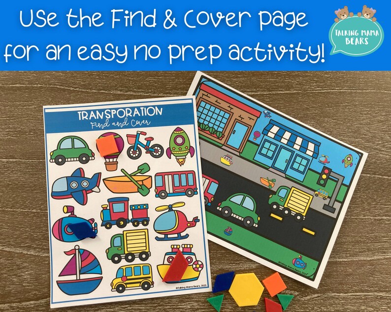 Transportation Vocabulary Scavenger Hunt Activity | Expressive ...