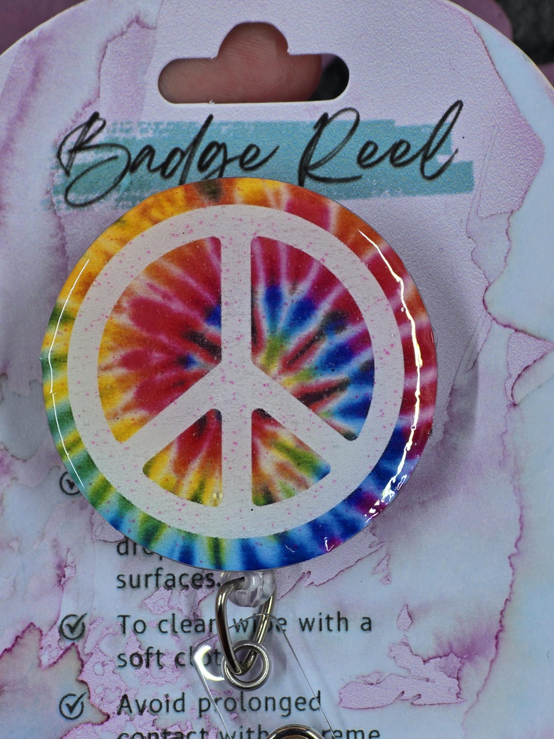 Peace Sign With Glitter Overlay Badge Reel - Etsy