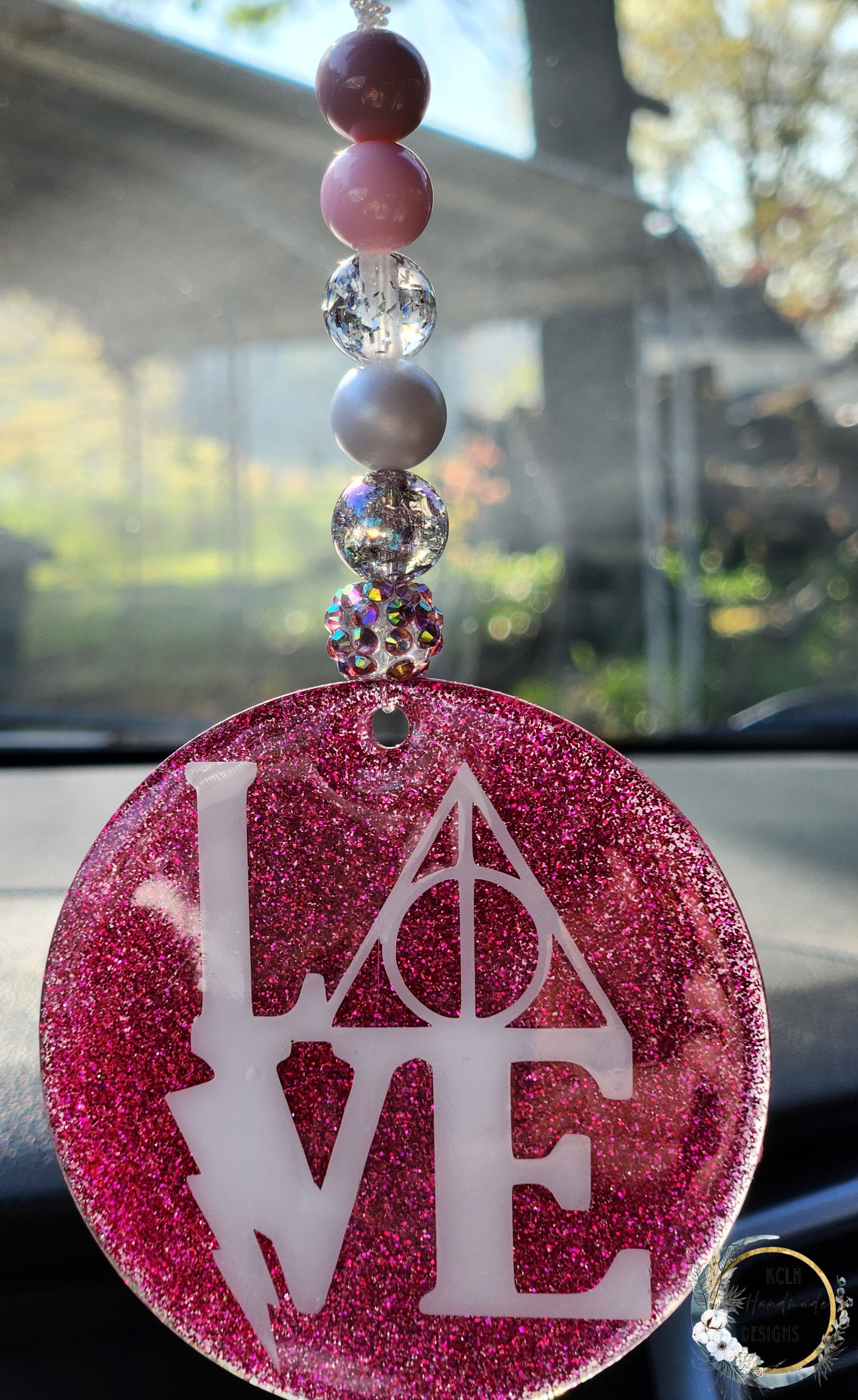 Custom Car Charm Car Mirror Decor Glitter Resin Art Mama - Etsy