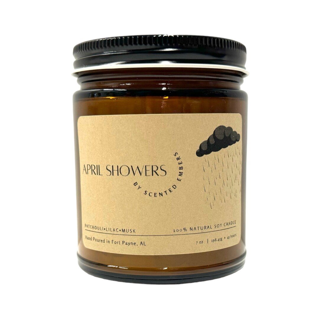 April Showers 7oz Soy Scented Candle, Citrus & Floral Essence for Home ...