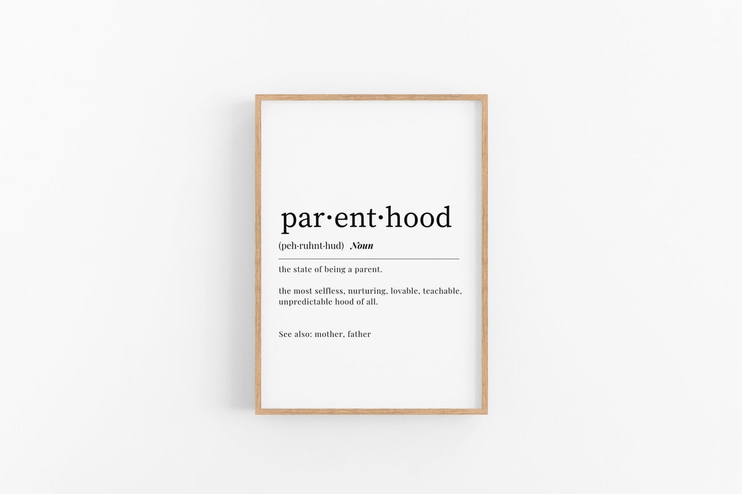Parenthood Definition Digital Download Printable Art Dictionary Meaning ...