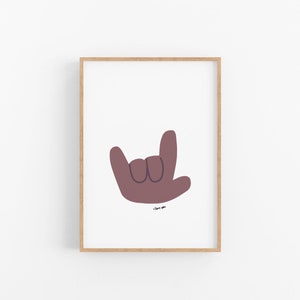I Love You Hand Sign I Love You Print Digital Download Printable Wall ...