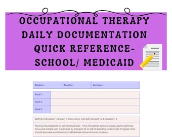 SNF OT Daily Notes Cheat Sheet - Template - Occupational - Therapy ...