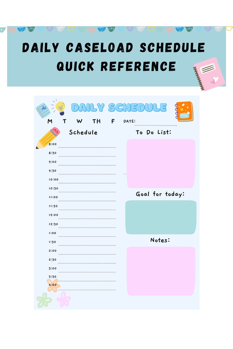 Daily Caseload Schedule - Etsy
