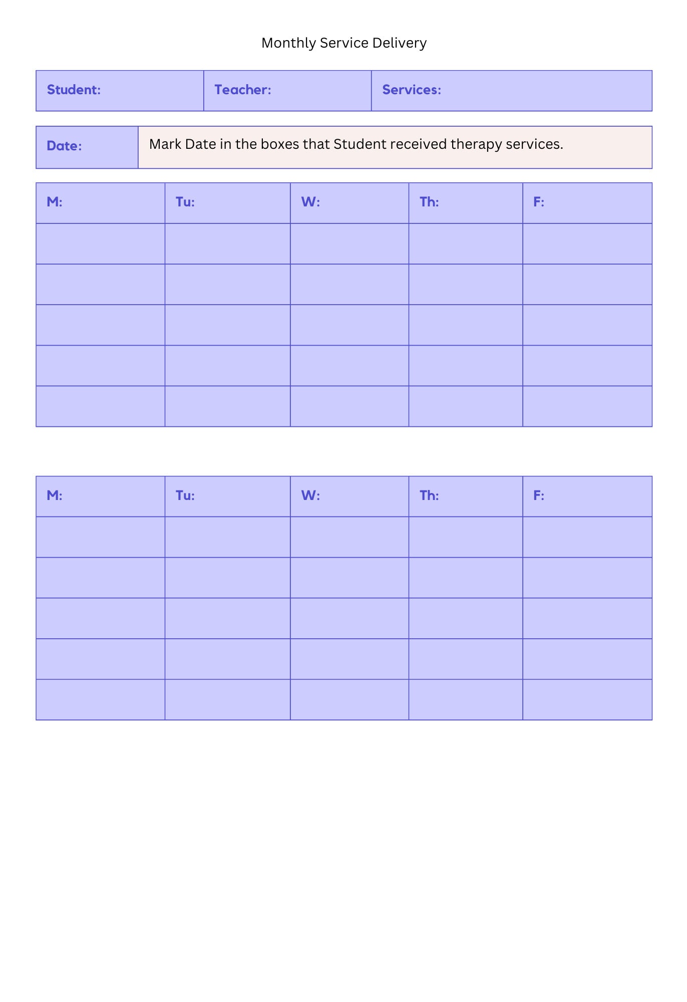 Occupational Therapy Daily Documentation - Etsy