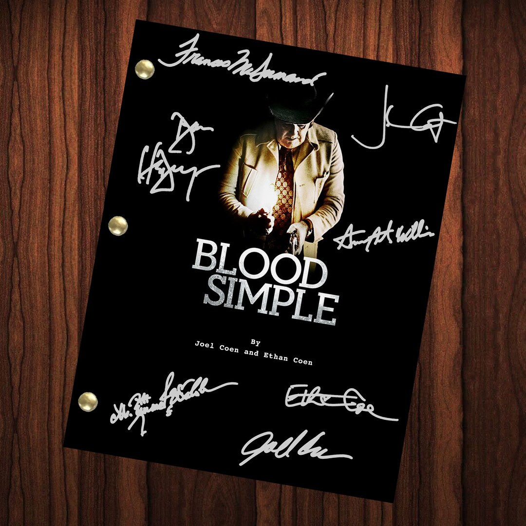Blood Simple Signed Autographed Script Full Screenplay Full Script ...