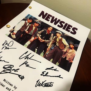 Newsies Movie Autographed Signed Script Reprint Cast Signed Christian ...