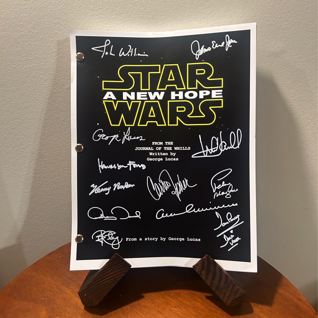 Star Wars A New Hope Movie Script Autographed Signed Reprint Full Screenplay Full Script George ...