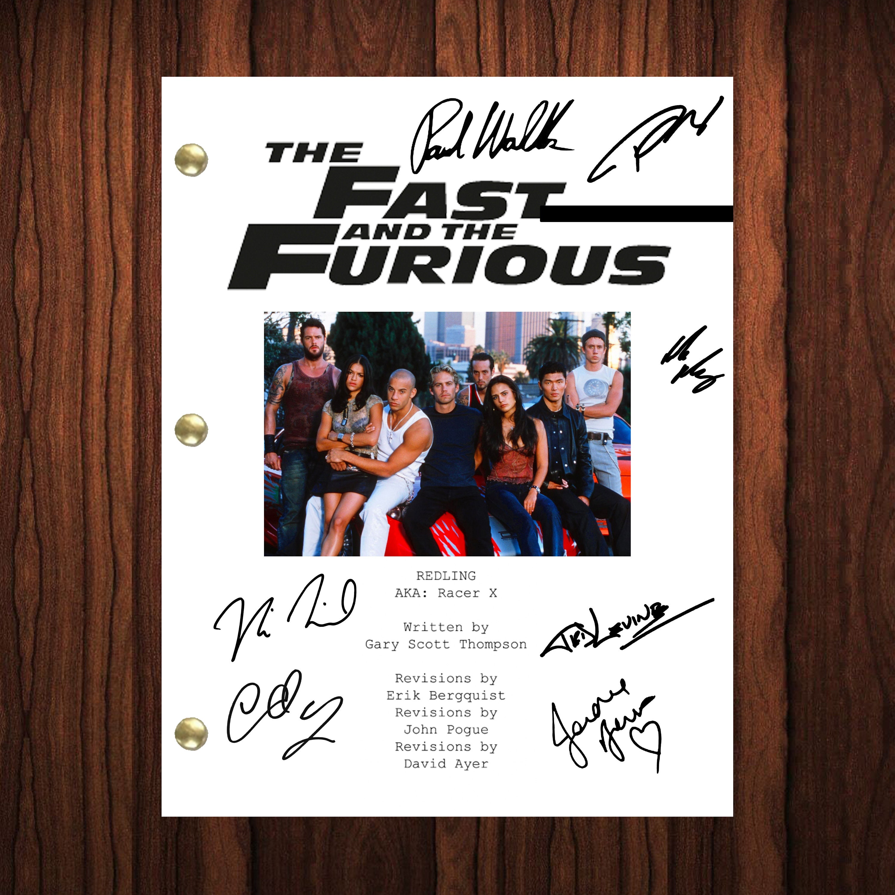 The Fast and Furious Signed Autographed Script Full Screenplay - Etsy