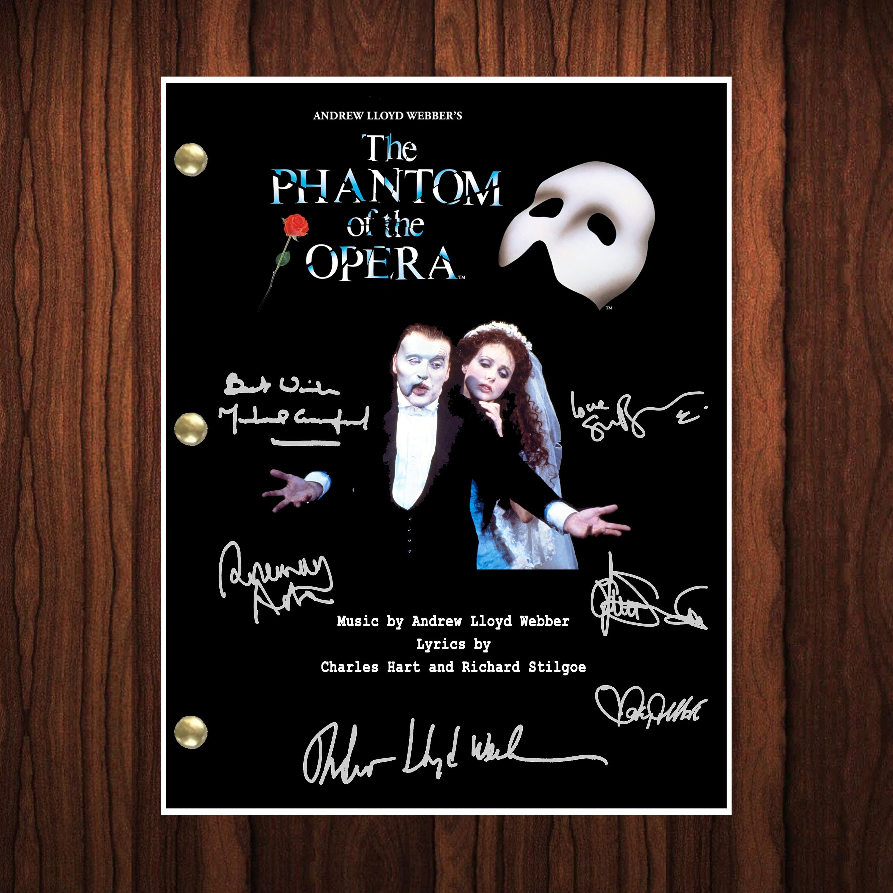 Phantom of the Opera Autographed Signed Script Reprint Musical 1986 ...