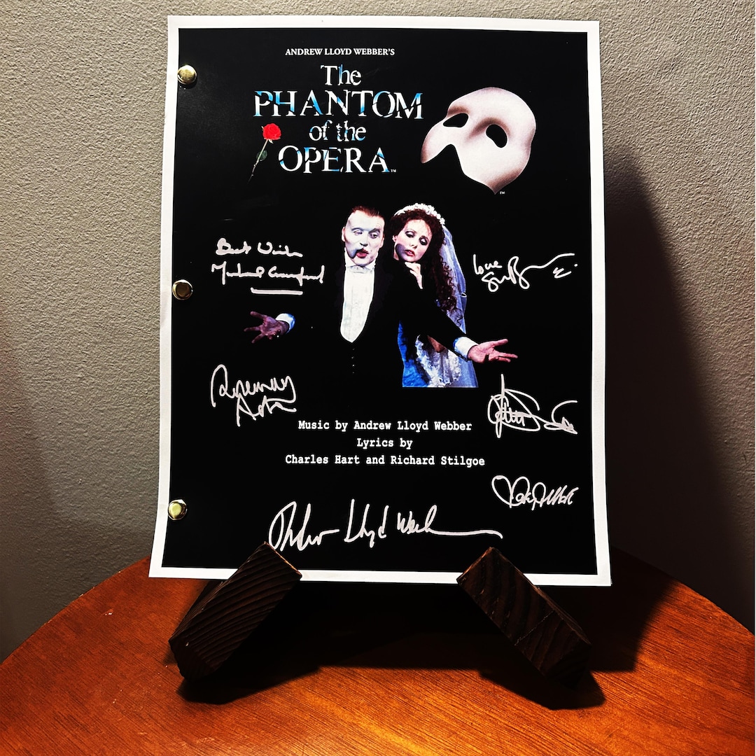 Phantom of the Opera Autographed Signed Script Reprint Musical 1986 ...